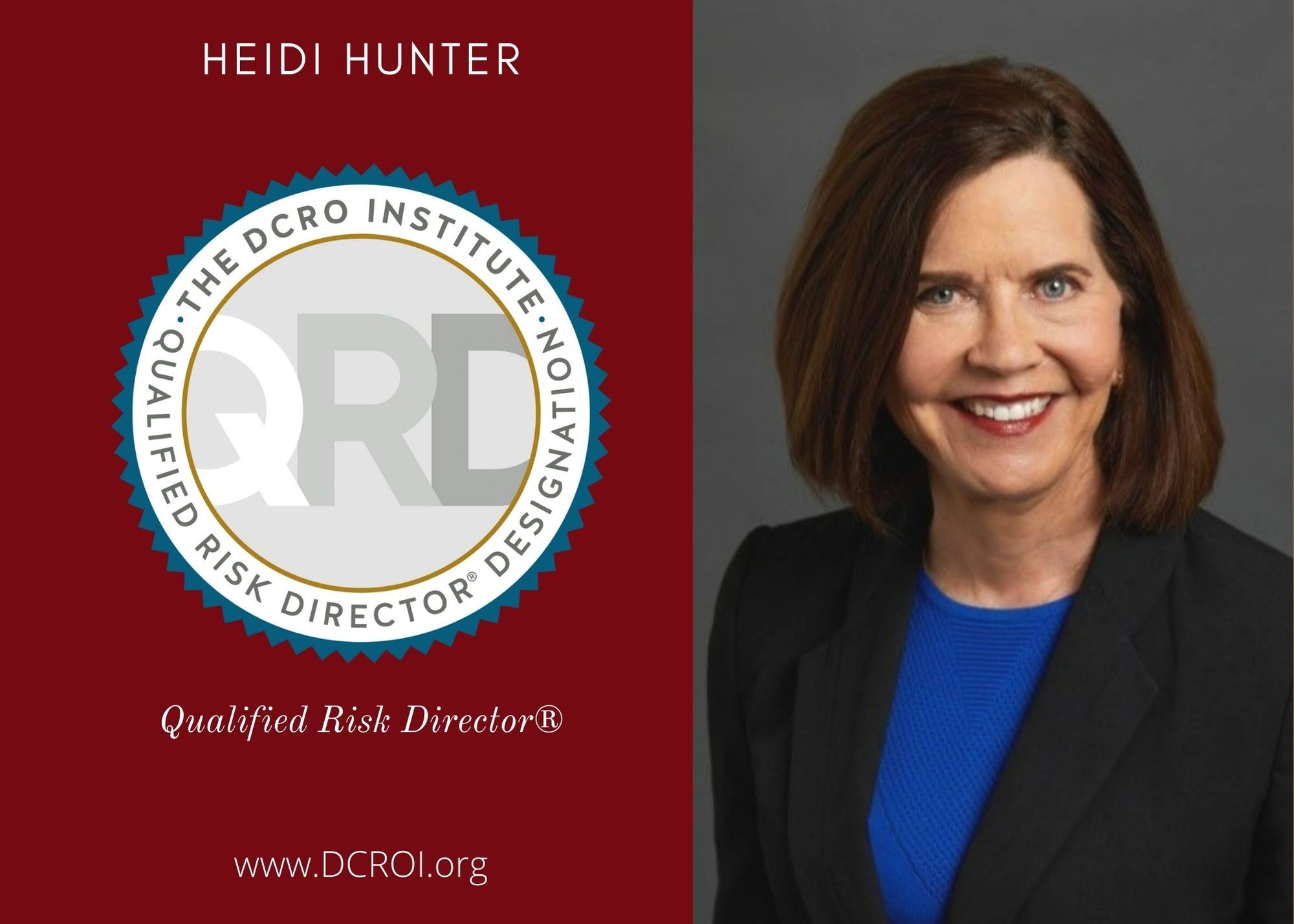 Heidi Hunter Named a Qualified Risk Director®